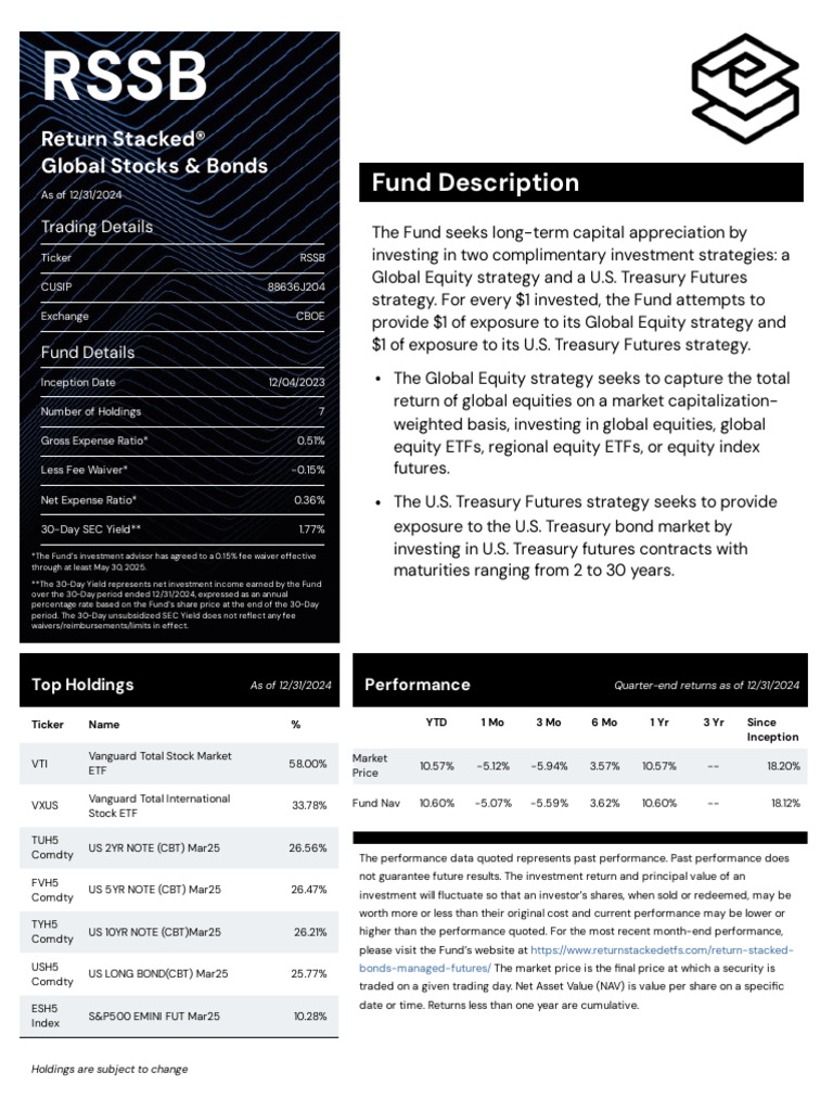 Return Stacked RSSB Fact Sheet | PDF | Investment Fund | Exchange ...