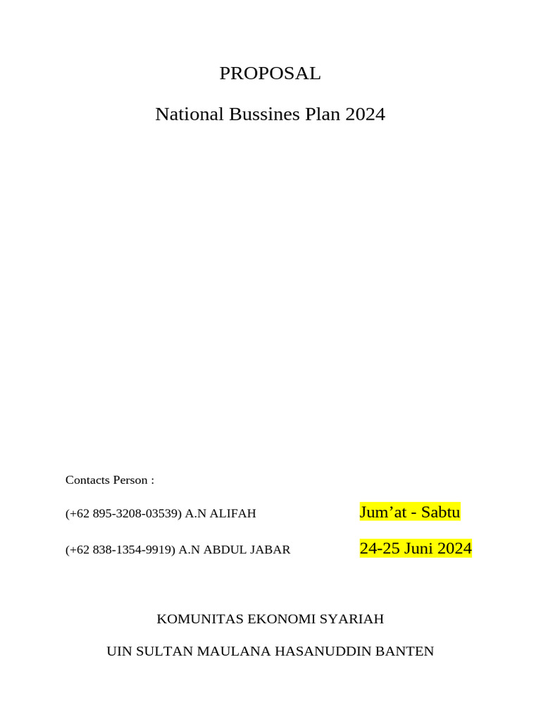 Proposal BP 2024 | PDF