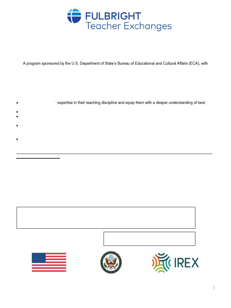 FY25 Fulbright DAI Application | PDF | Academic Degree | Teachers