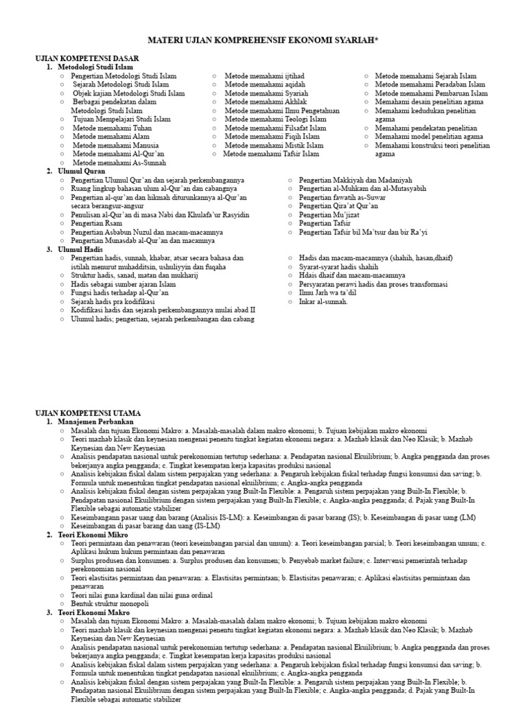 Materi Ujian Komprehensif | PDF