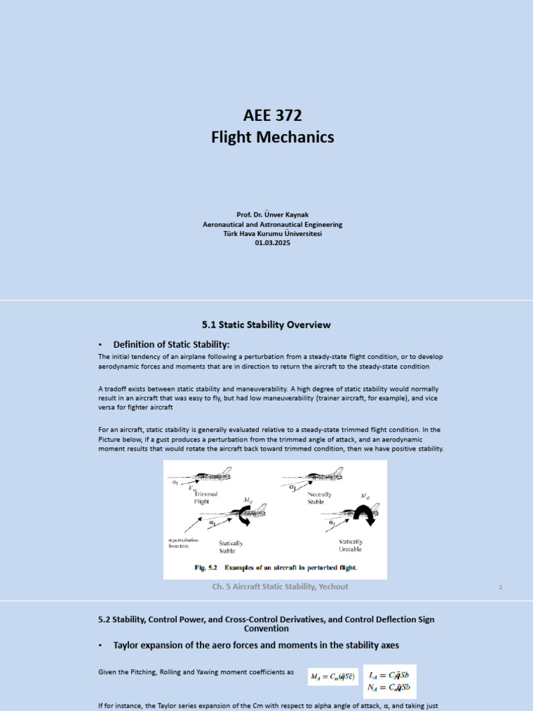 Aircraft Static Stability Overview | PDF | Aerospace Engineering | Aerospace