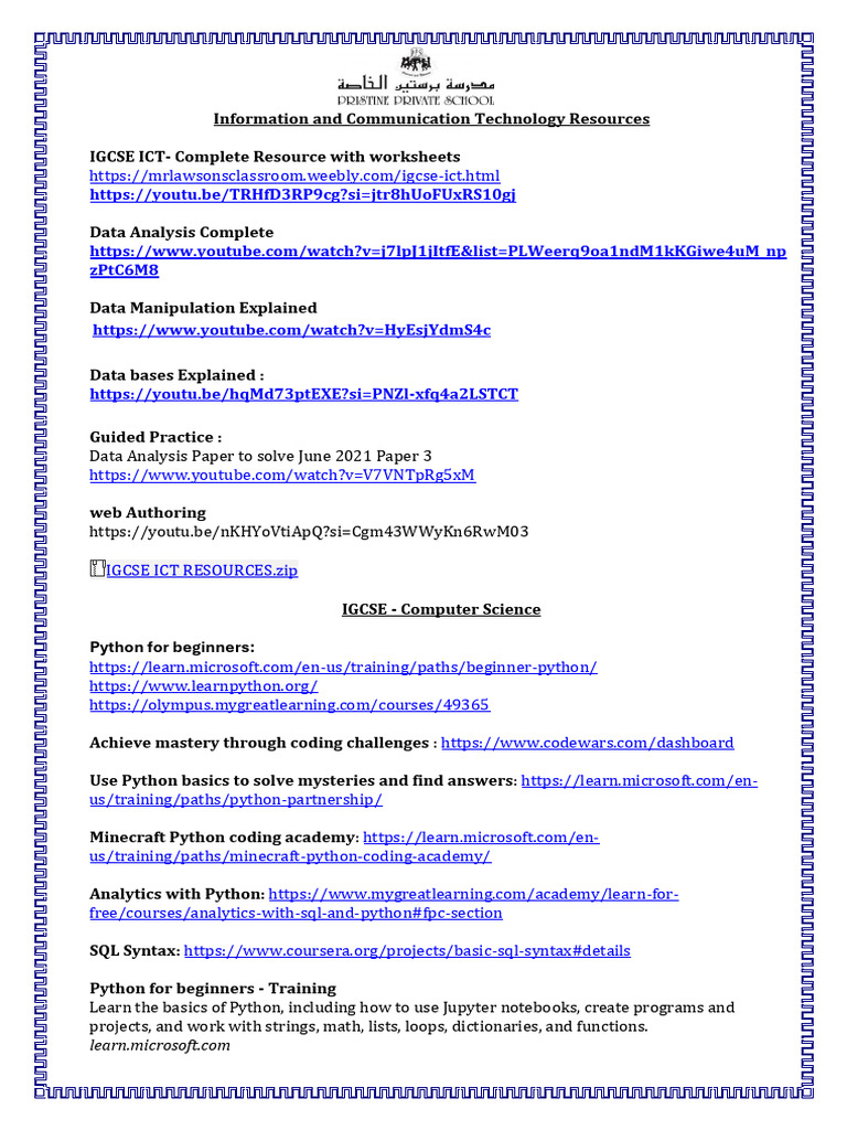 IGCSE ICT - CS Learning Resources | PDF