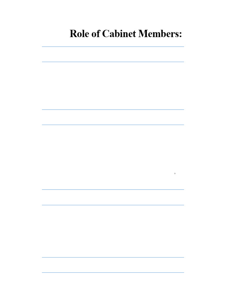 Role of Cabinet Members | PDF | Secretary | Presidents Of The United States