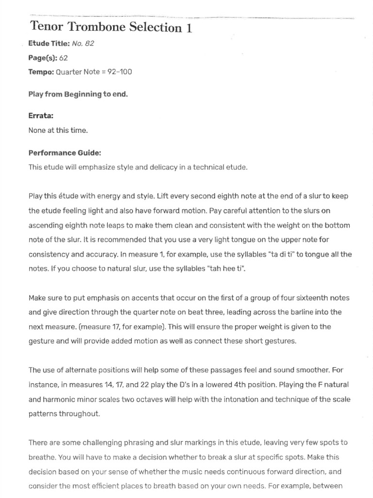 Tenor Trombone | PDF