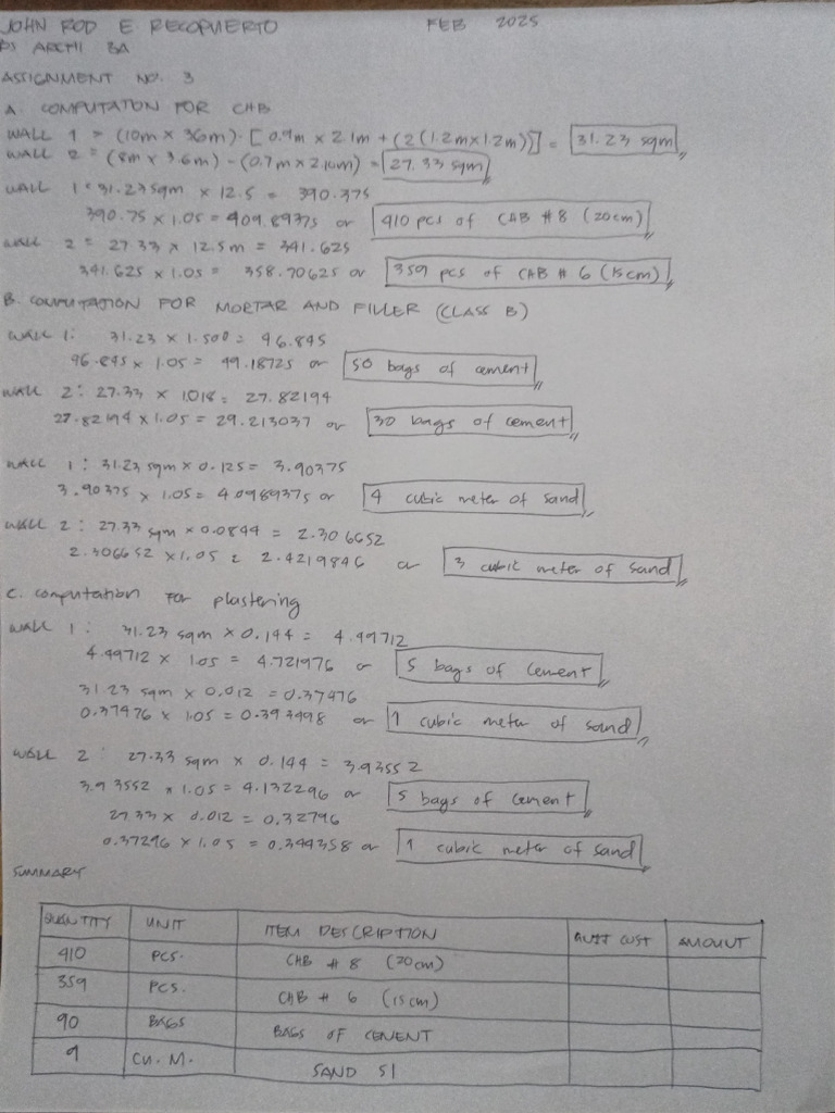 Recopuerto-Assignment-No.-3-Masonry-Works | PDF