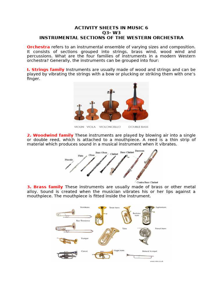 Instrumental Sections of the Orchestra | PDF