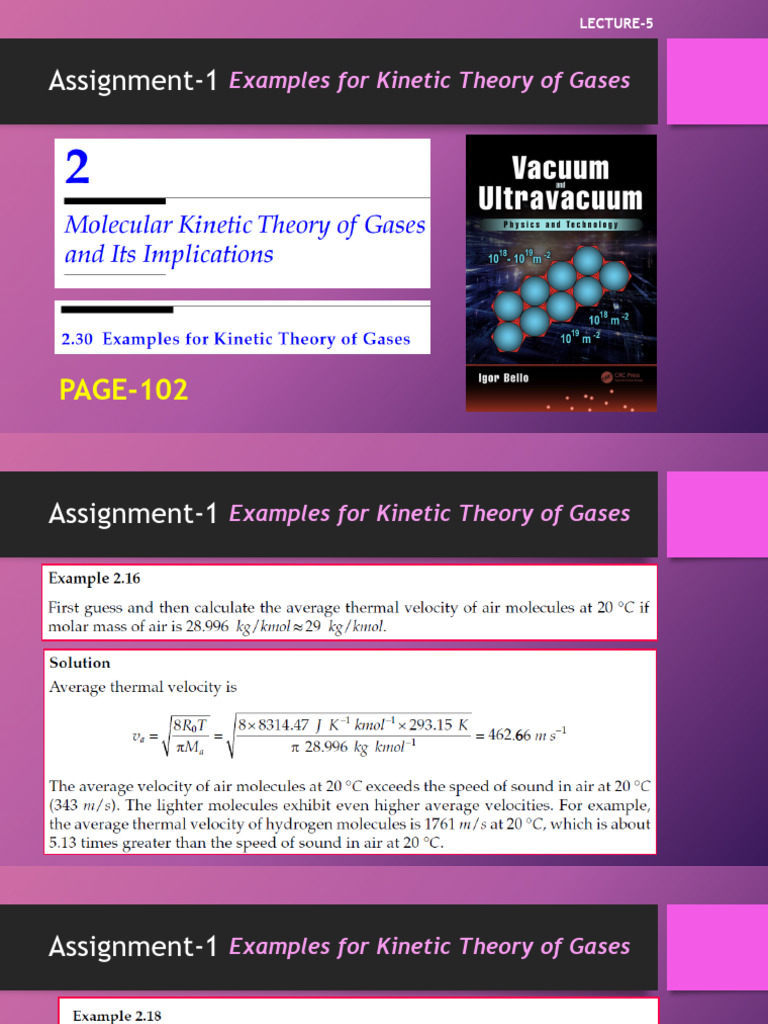 Example For Kinetic Energy Theory | PDF