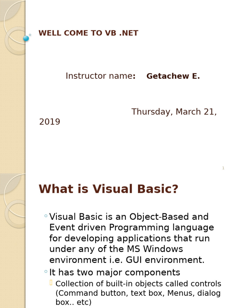 Introduction to VB.NET Programming | PDF | Class (Computer Programming) | World Wide Web