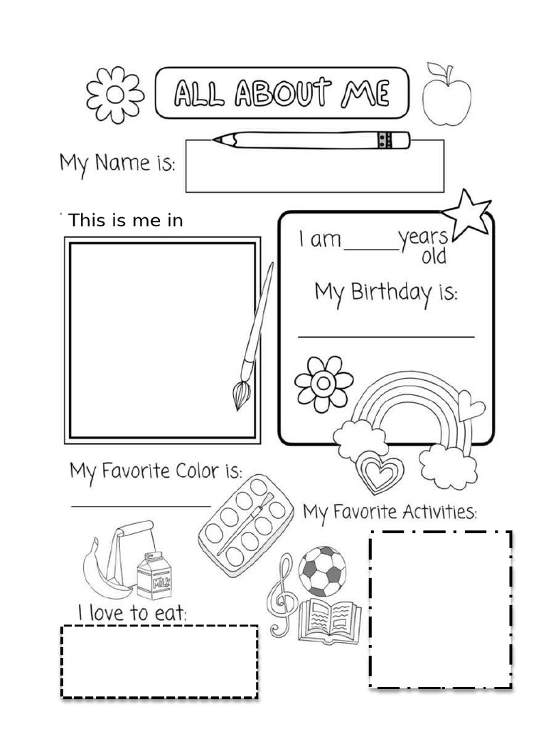 All About Me - Drawing | PDF