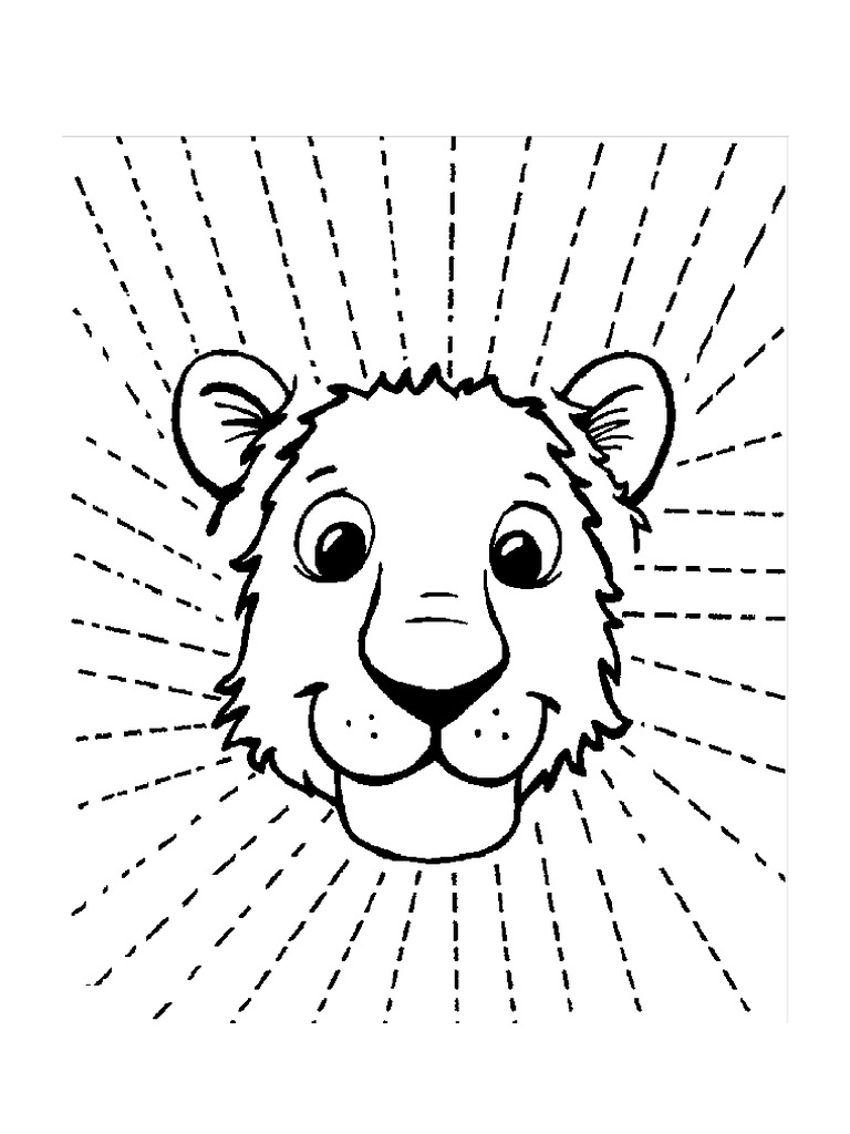 Lion Using The Scissor - Painting and Cutting - Motor Skills | PDF
