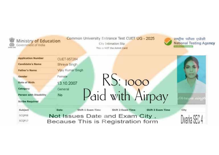 NTA Registration Receiving | PDF