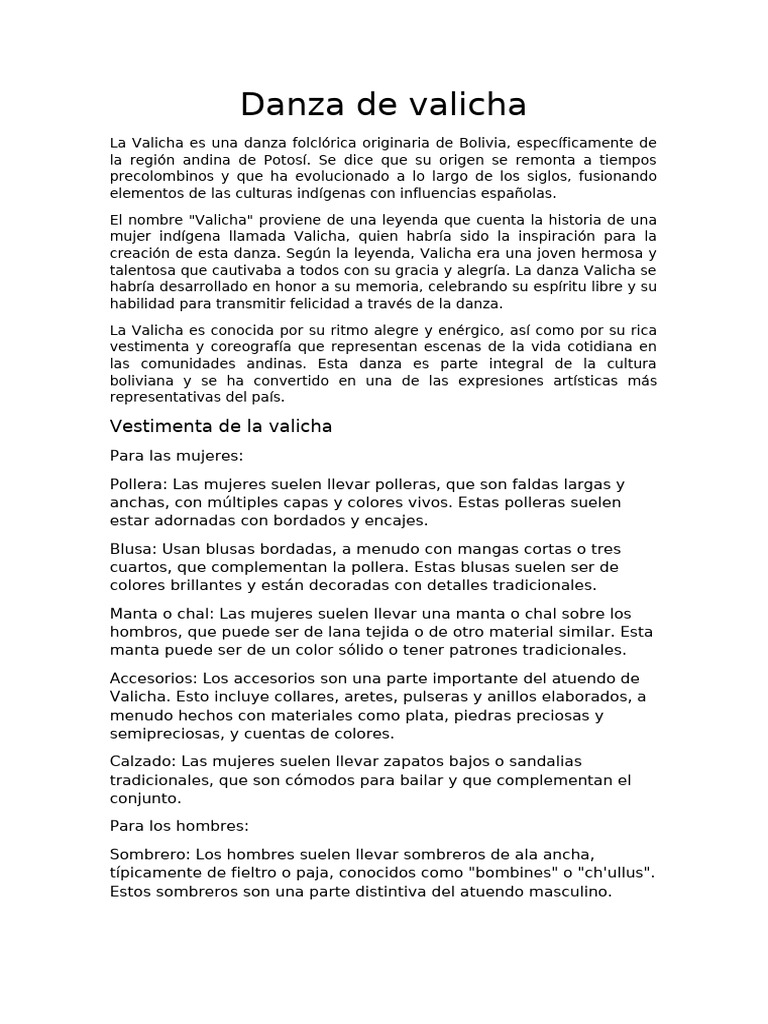 Danza de Valicha | PDF | Ropa | Zapato