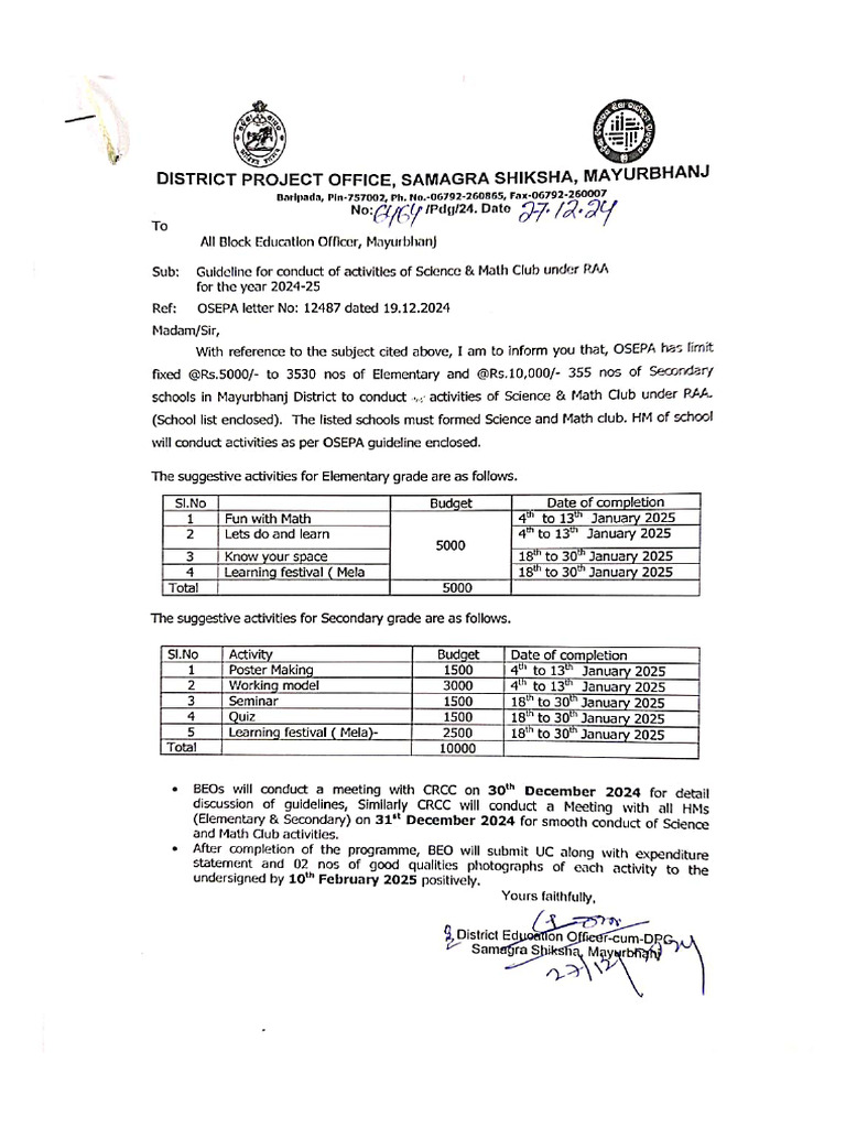 Guideline For Science & Math Club | PDF