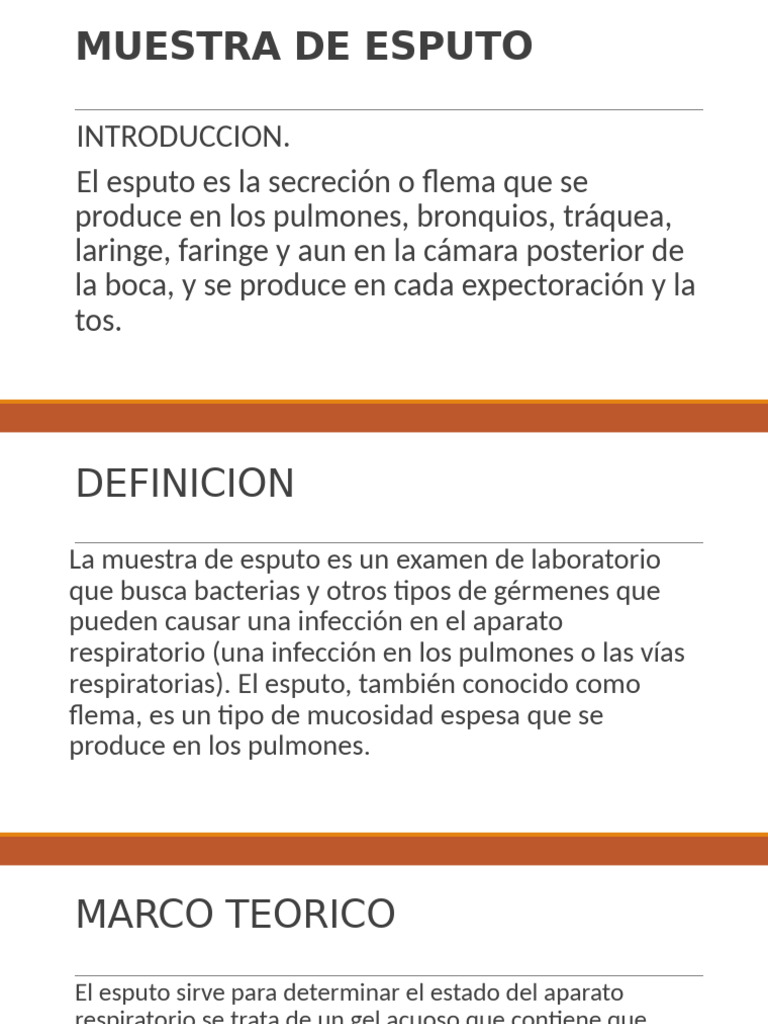 Tipos y Toma de Muestras de Esputo | PDF | Sangre | Medicina CLINICA