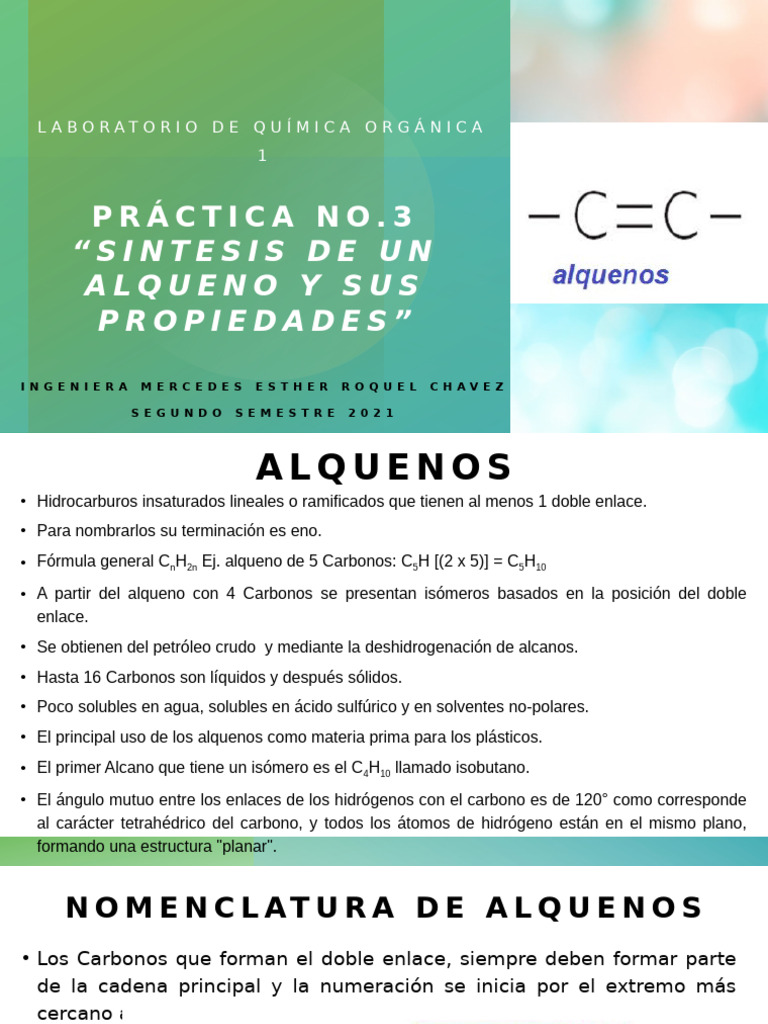Propiedades y Reacciones de Alquenos | PDF | Alqueno | Alcano