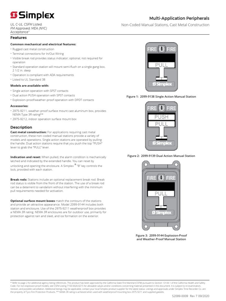 Datasheet - Acionador Manual Convencional (2099-9138-9139-9144) | PDF ...