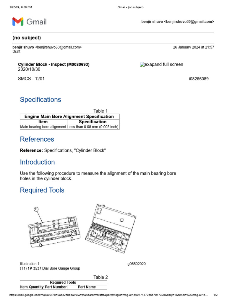 Cylinder Block Main Bore Alignment Guide | PDF