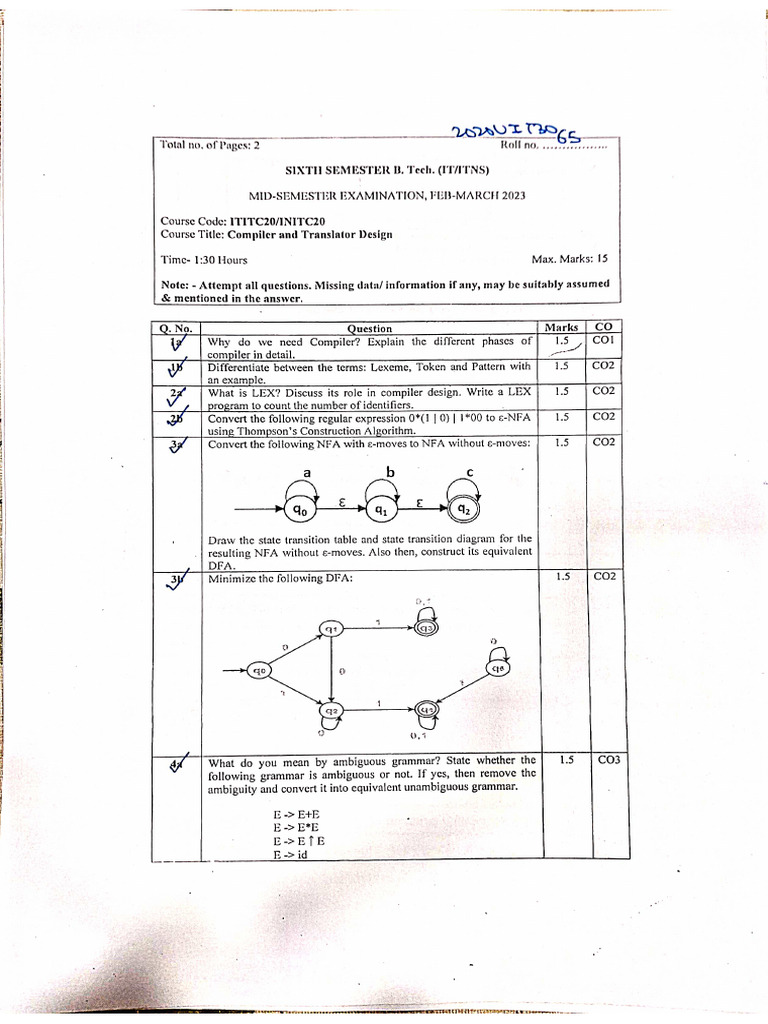 2023 (MidSem+EndSem) | PDF