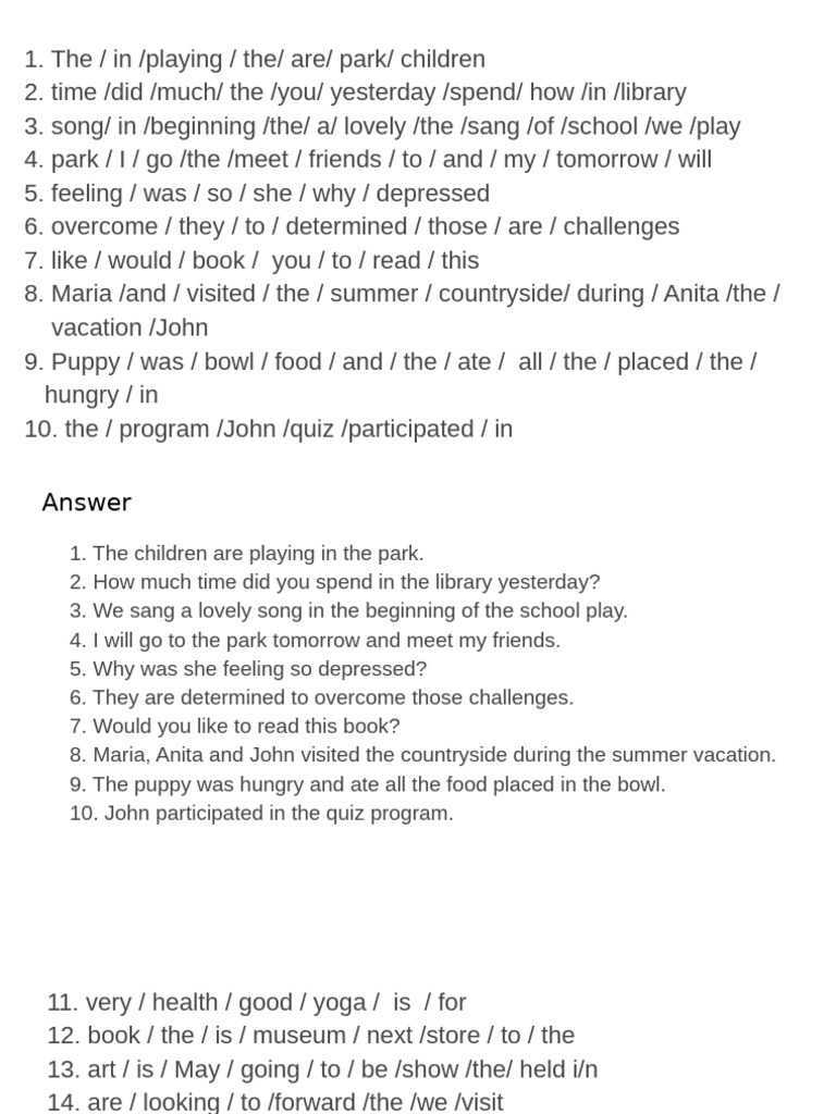 Jumbled Word Practice | PDF