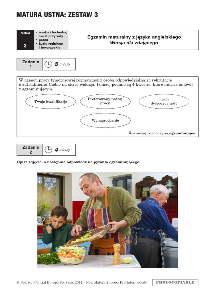 Matura Ustna Angielski Pre-Int | PDF