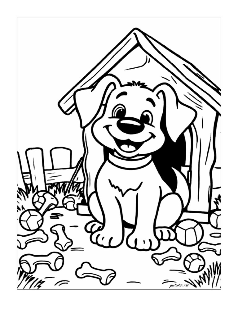 Printable Coloring Pages For Children Dogs 3067 | PDF