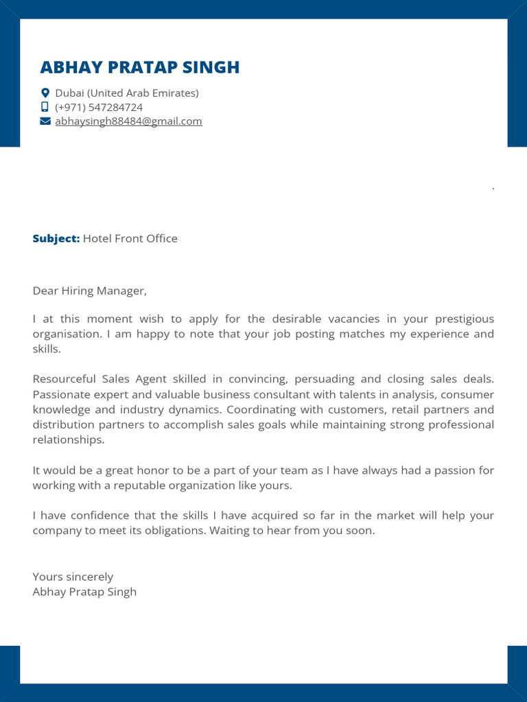 Europass Cover Letter | PDF