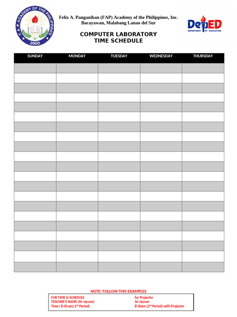 2023 Comlab Time Schedule | PDF