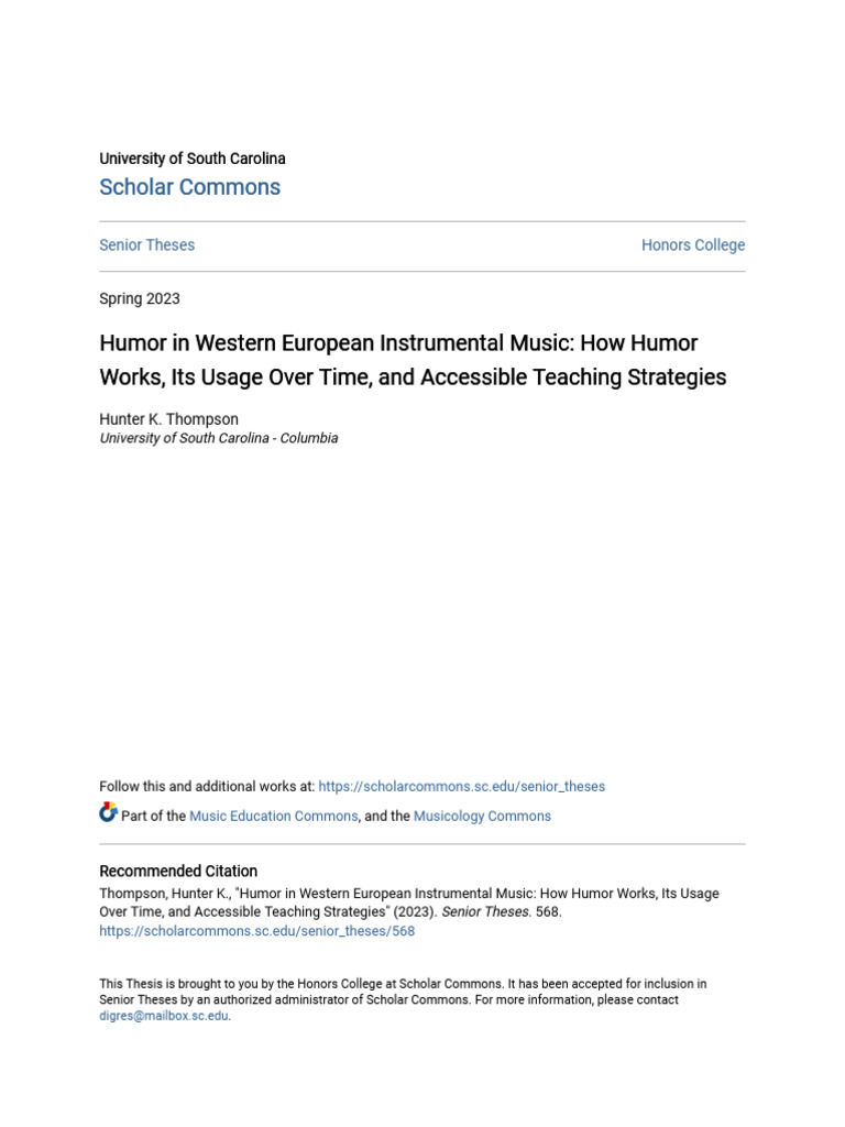 Humor in Western European Music Analysis | PDF | Humour | Classical ...