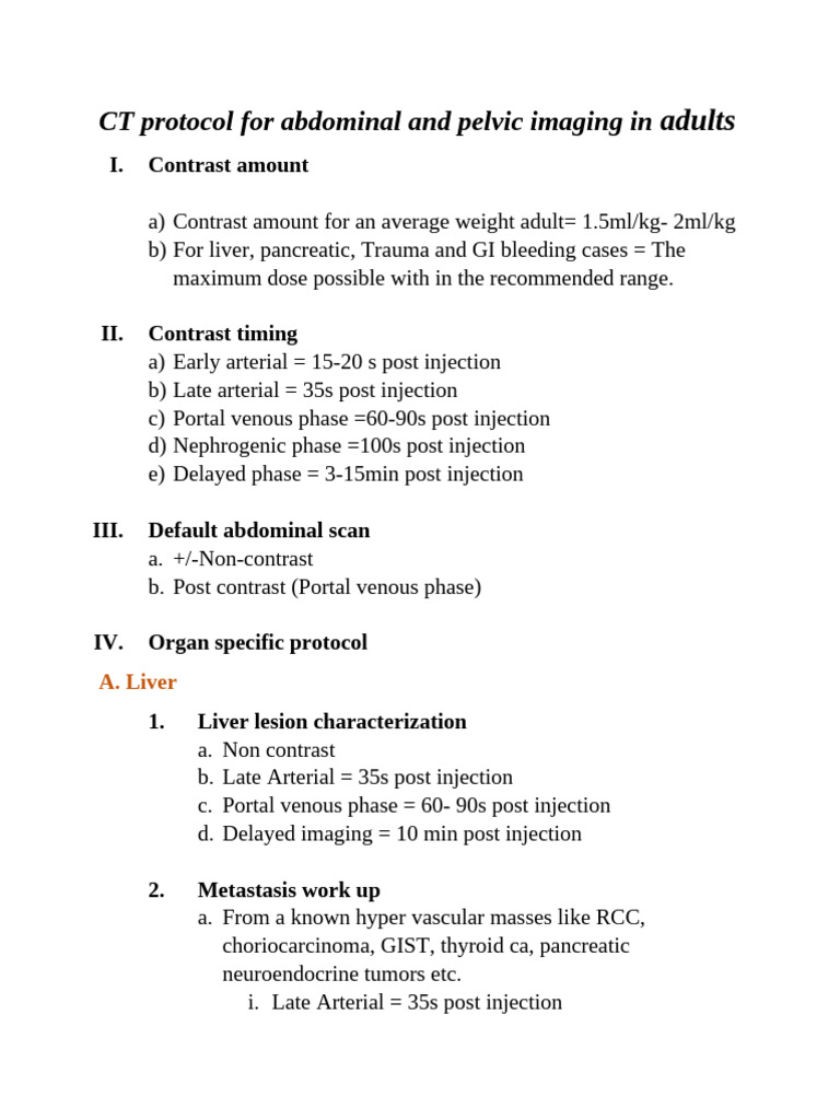 CT Protocol | PDF | Ct Scan | Major Trauma