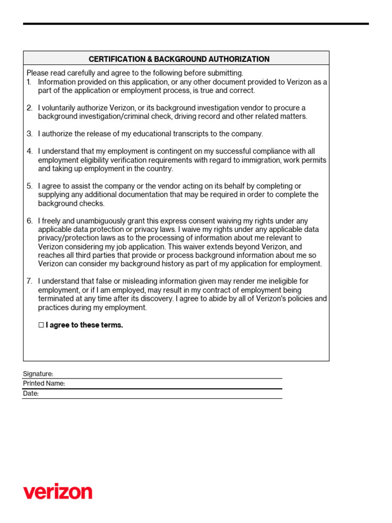 Certification and Background Authorization | PDF