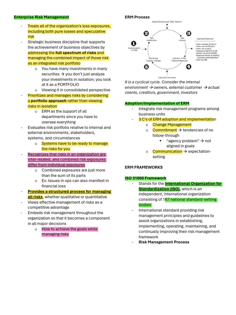 [3] Enterprise Risk Management | PDF | Risk Management | Risk