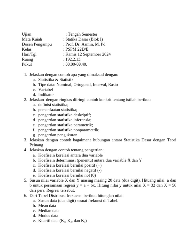 Statistika Dasar | PDF