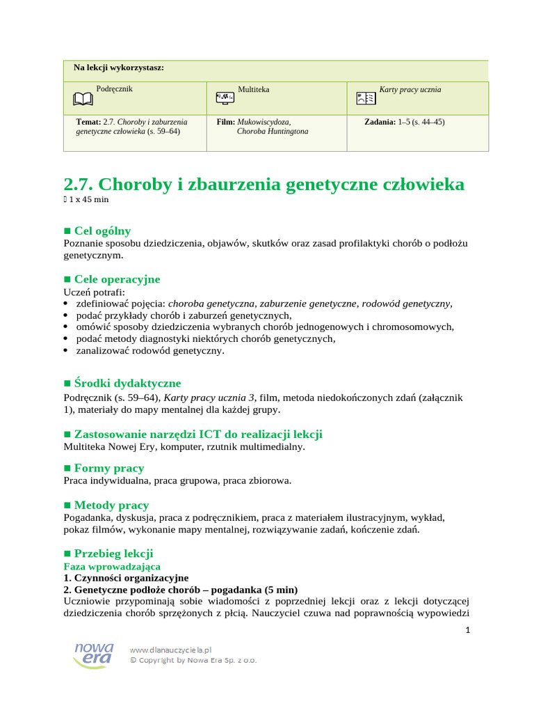 27 Choroby I Zaburzenia Genetyczne Czlowieka | PDF
