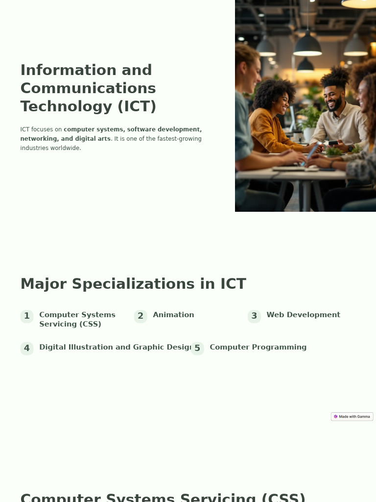 ICT Career Paths and Specializations | PDF | Web Design | Computing