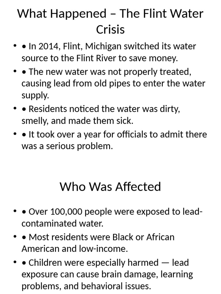 Flint Water Crisis: Causes and Solutions | PDF