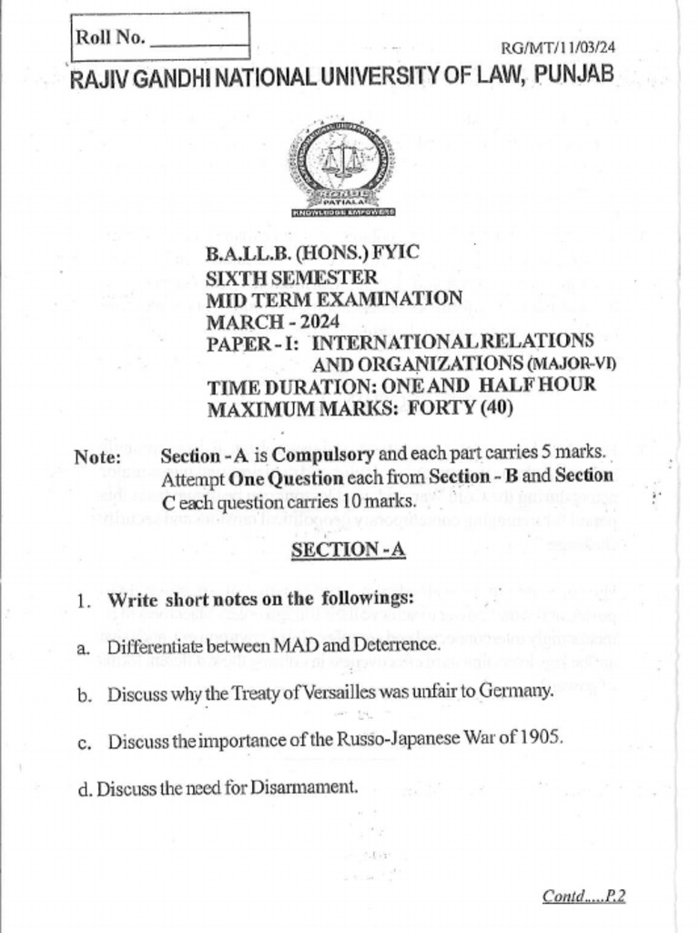 law Question paper | PDF