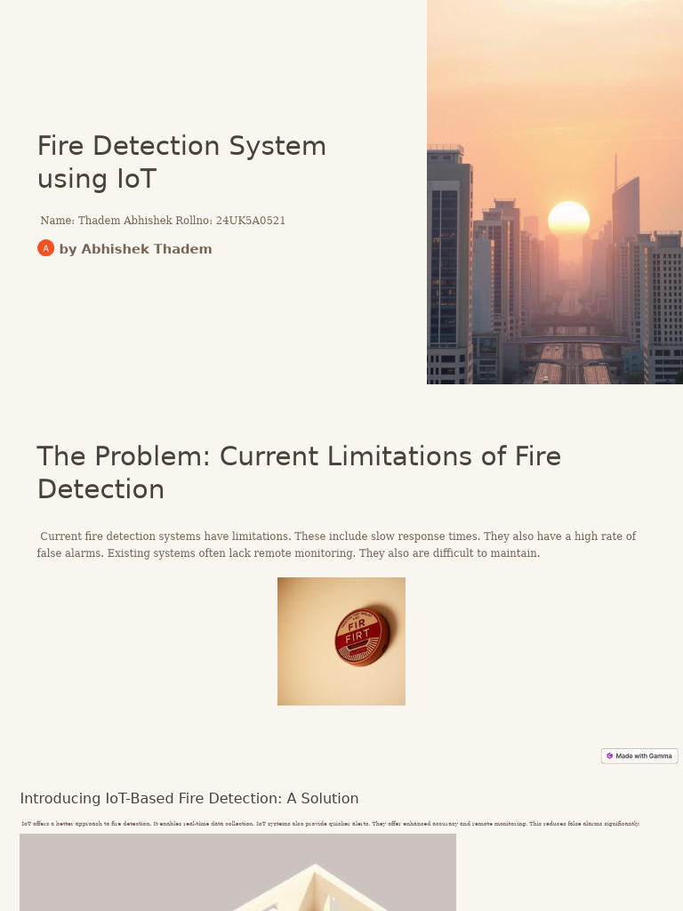 Fire Detection System Using Iot 1 Pdf Internet Of Things Computing