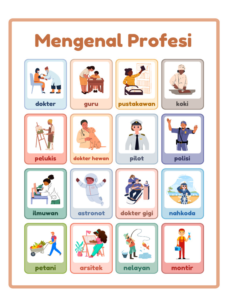 Mengenal Profesi Poster Pendidikan Gaya Berwarna | PDF