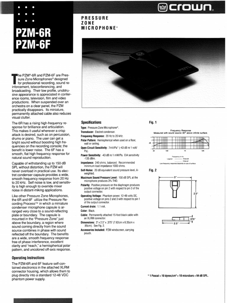 Crown PZM-6R and 6F | PDF