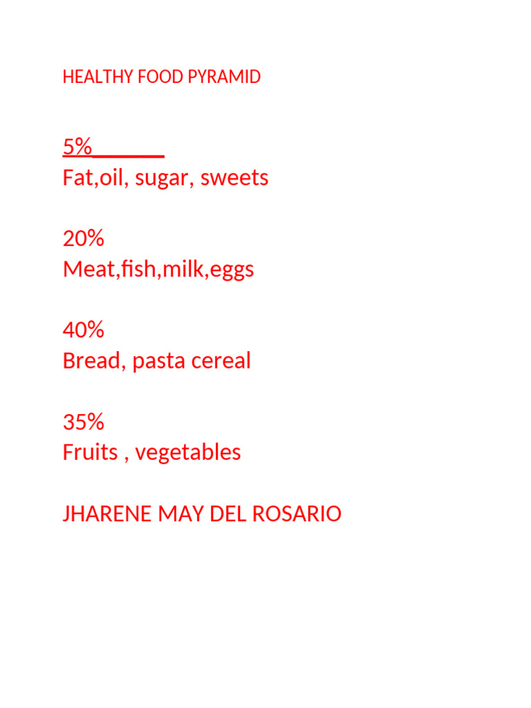 Healthy Food Pyramid Breakdown | PDF