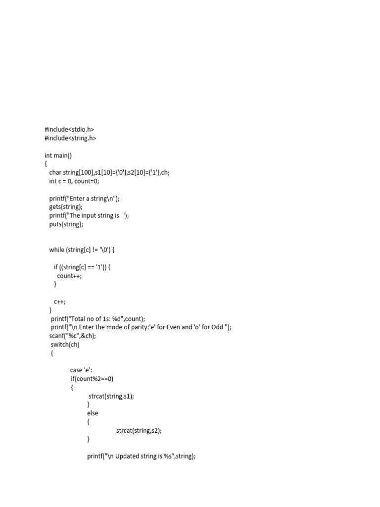 Solution - Parity Bit Assignment | PDF | String (Computer Science) | Encodings