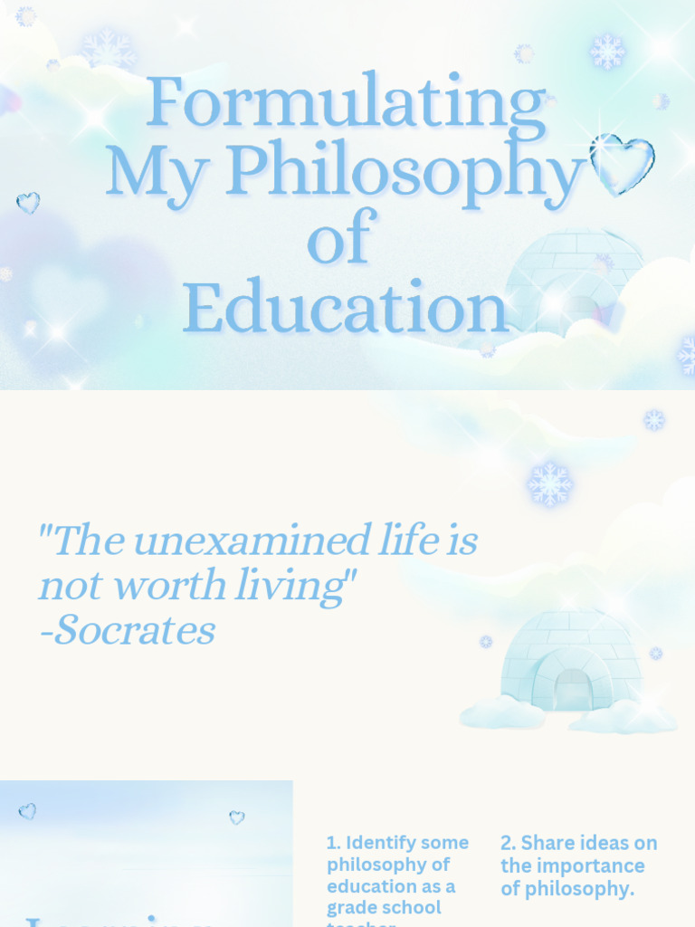 Formulating My Philosophy Of Education Pdf Philosophy Of Education