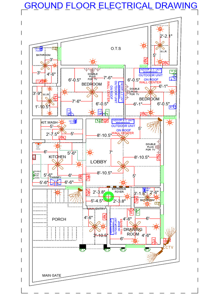 Ground Floor Electrical Drawing | PDF | Home | Room