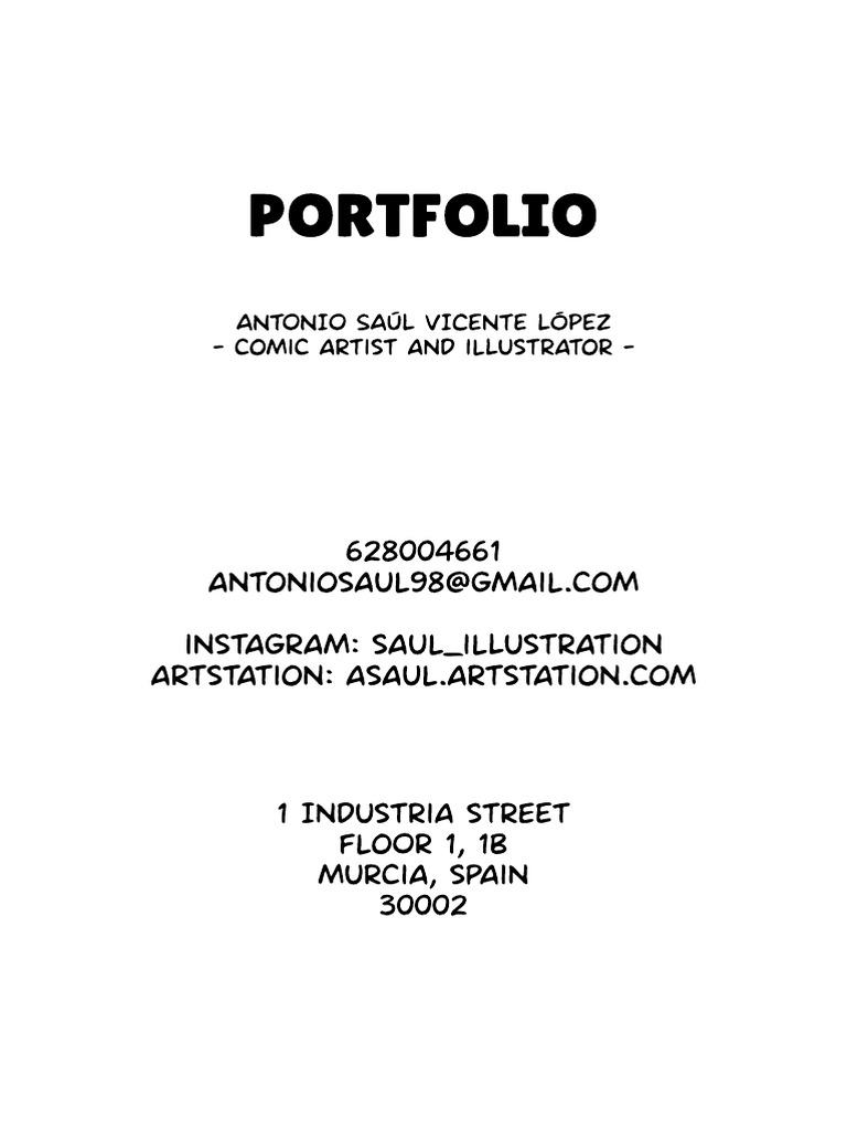 Antonio Saúl Vicente López: Comic Portfolio | PDF