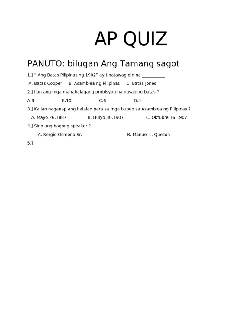 Ap Quiz | PDF