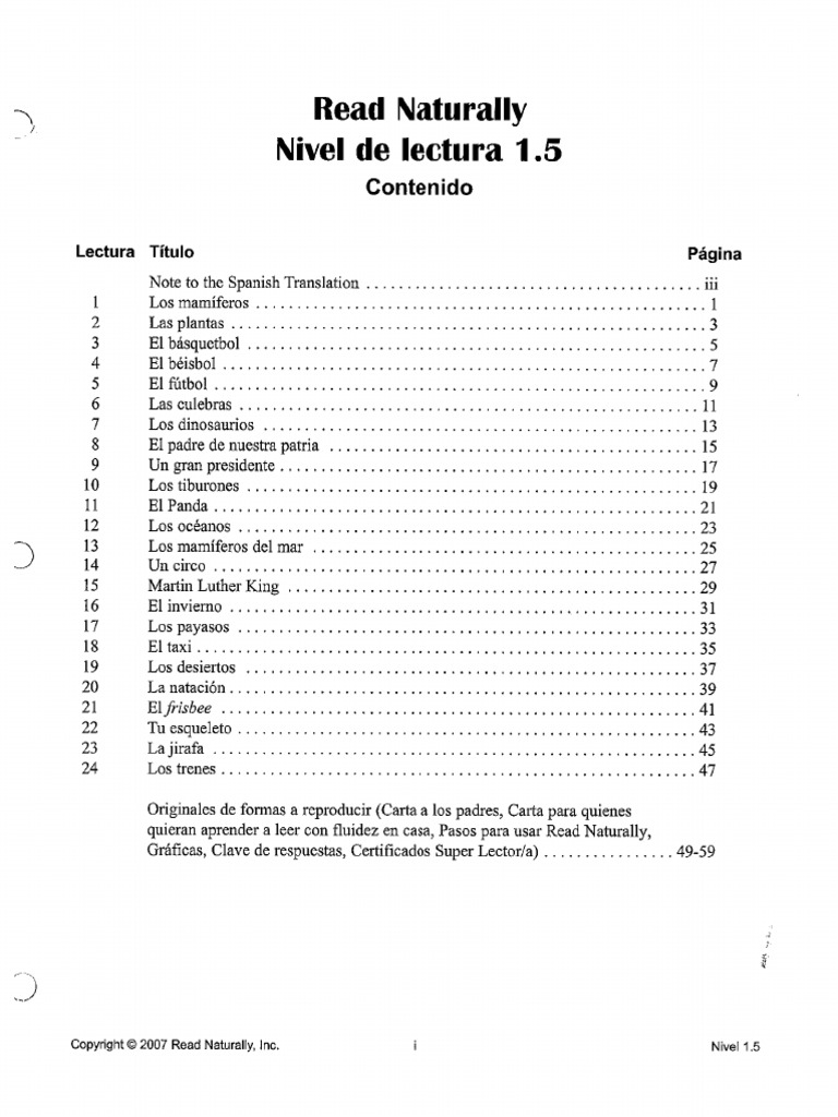 1.5 Spanish Read Naturally | PDF