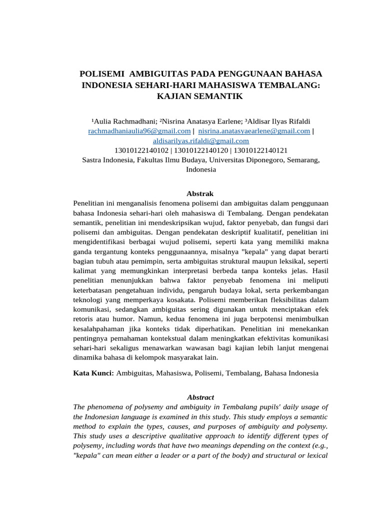 Artikel Uas Semantik Kelompok 11 | PDF