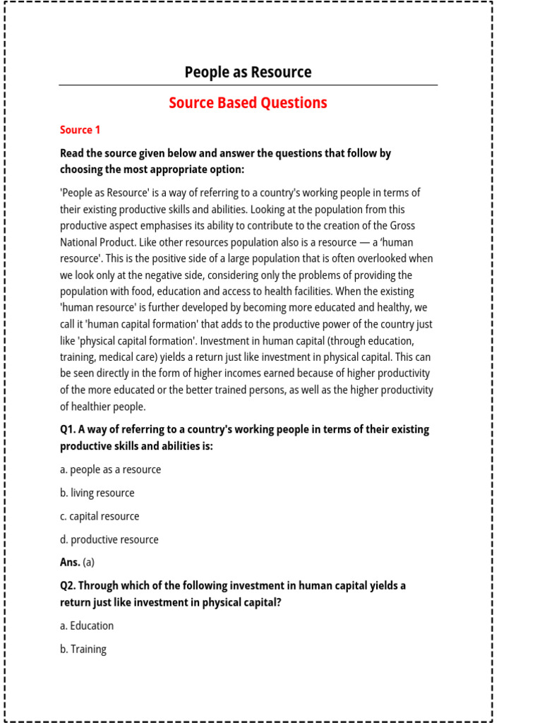 People as Resource: Case Study Insights | PDF | Capital (Economics ...