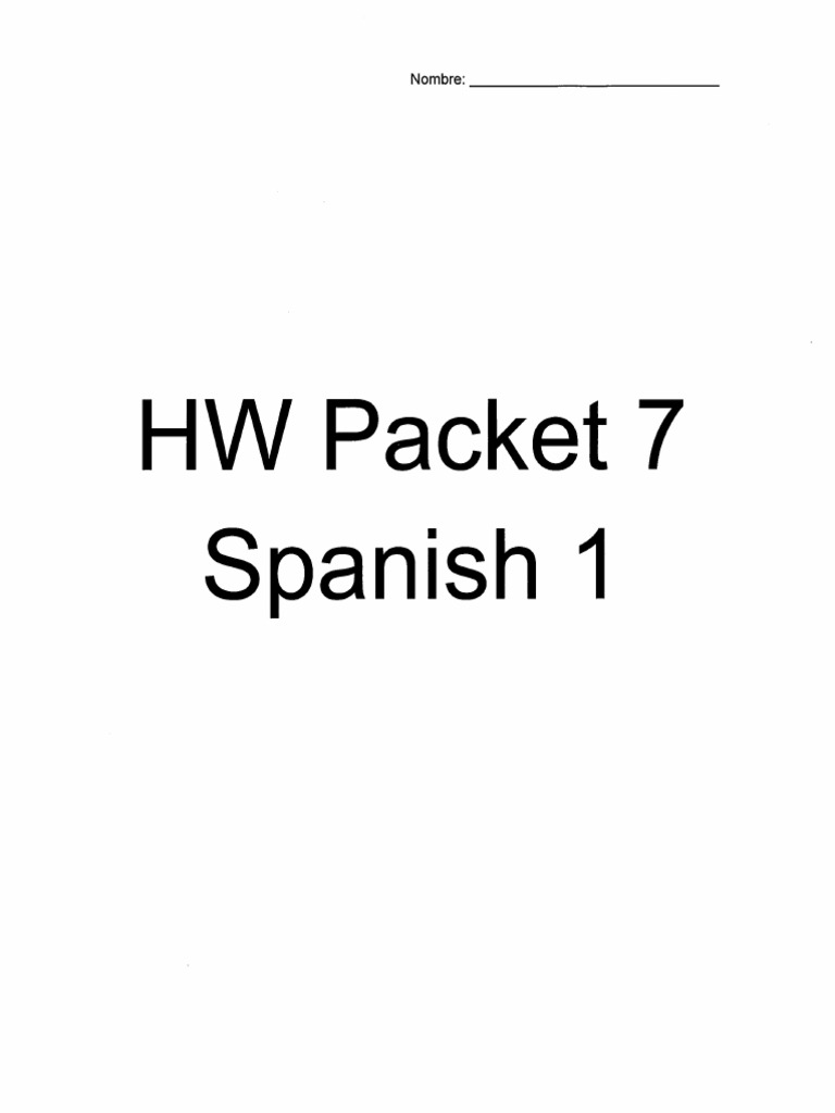 HW Packet 7 Spanish 1 | PDF