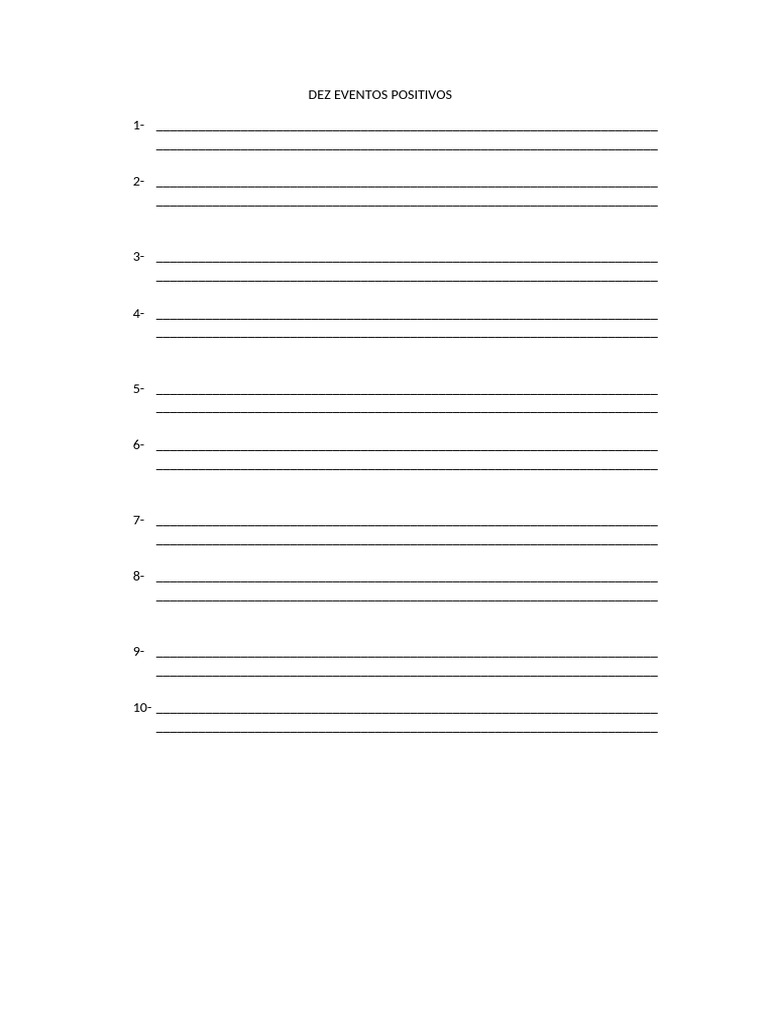 Dez Eventos Positivos | PDF